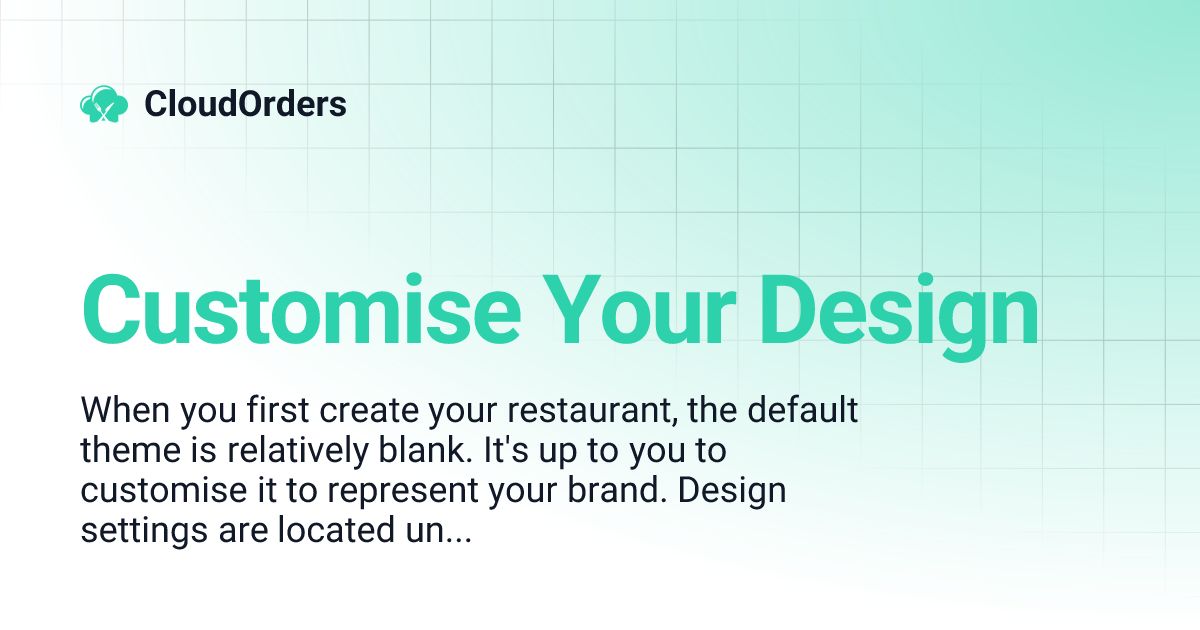 Customise Your Design | CloudOrders