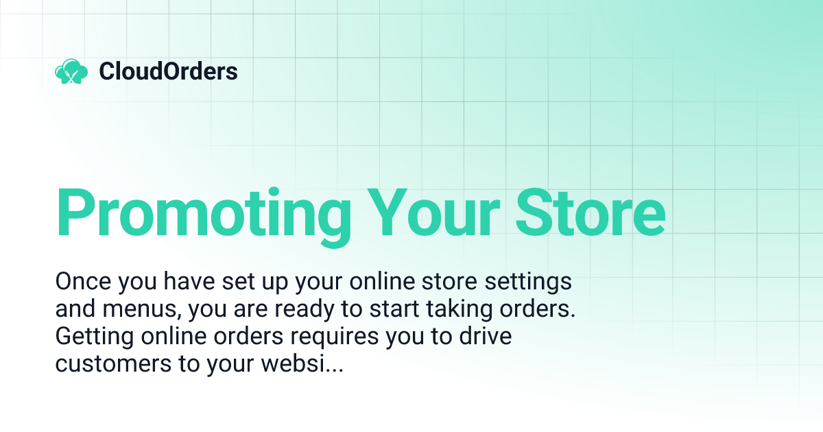 Promoting Your Store | CloudOrders
