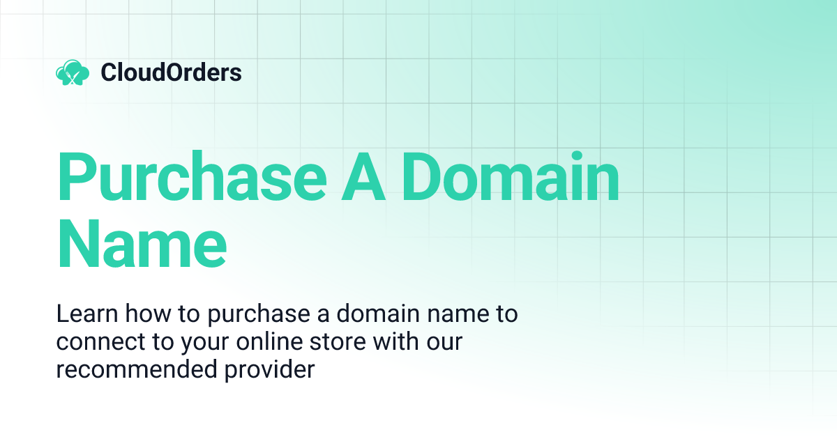 Purchase A Domain Name | CloudOrders